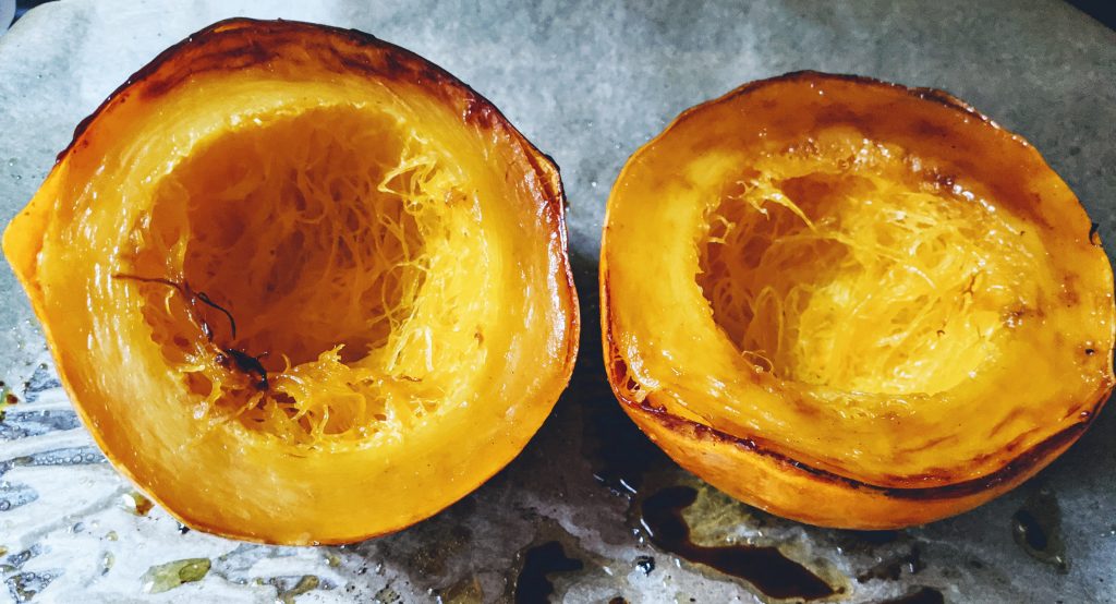 Simple Roasted Spaghetti Squash with Coconut Oil | The Open Cookbook